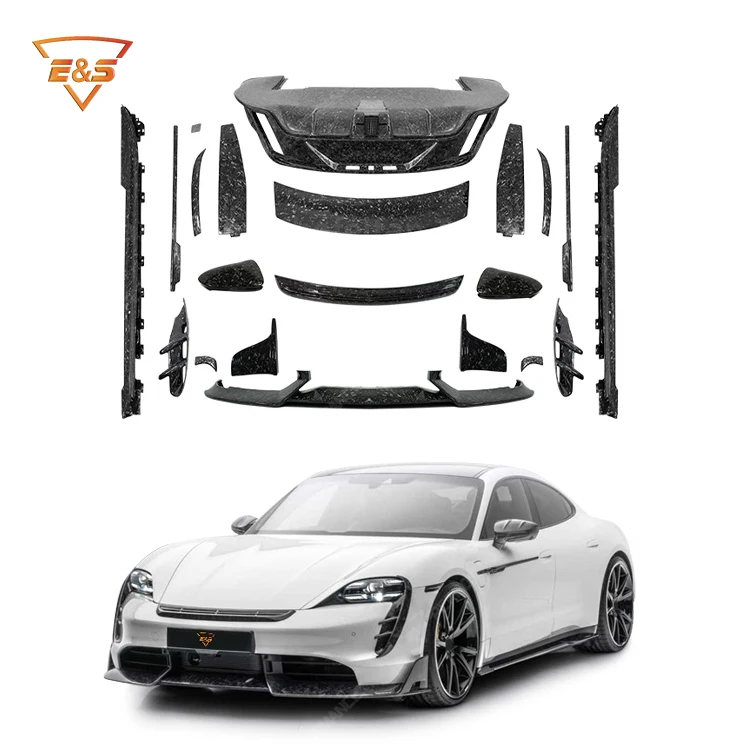 For Porsche Taycan body kit upgrade to Carbon fiber M Style body kit ...