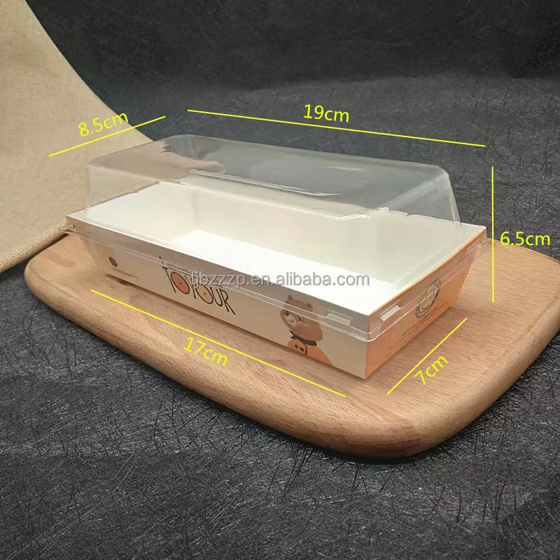 ECO-Friendly Disposable Paper Box with Clear Plastic Lid for Bakery ...