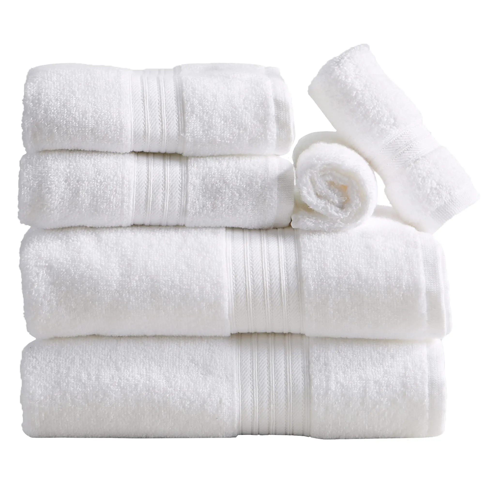 Super Soft White Colors Customized Bath Towel Sets Cotton Soft Face ...