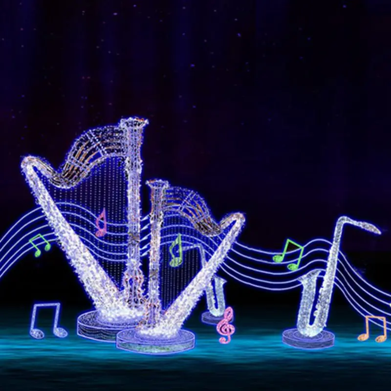 3D Giant Outdoor Decoration LED Musical Instrument Lights