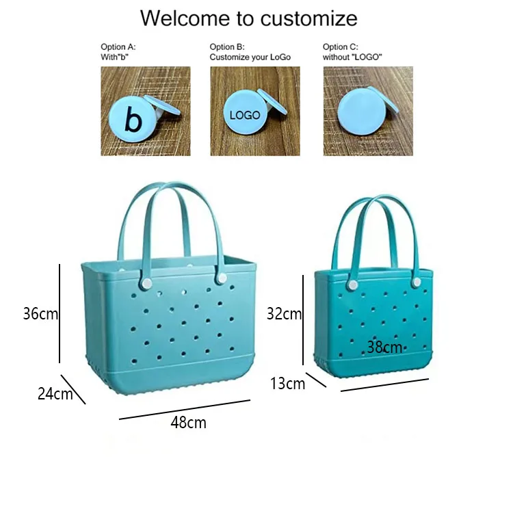 Factory Wholesale Fashion Beach Eva Rubber Handbags Summer Waterproof Custom Logo Small Bogg Bag ...