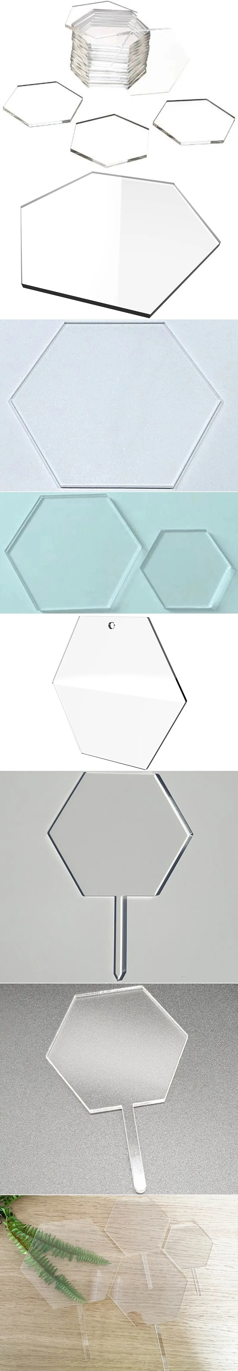 Transparent Clear Hexagon Acrylic Blanks for DIY Projects