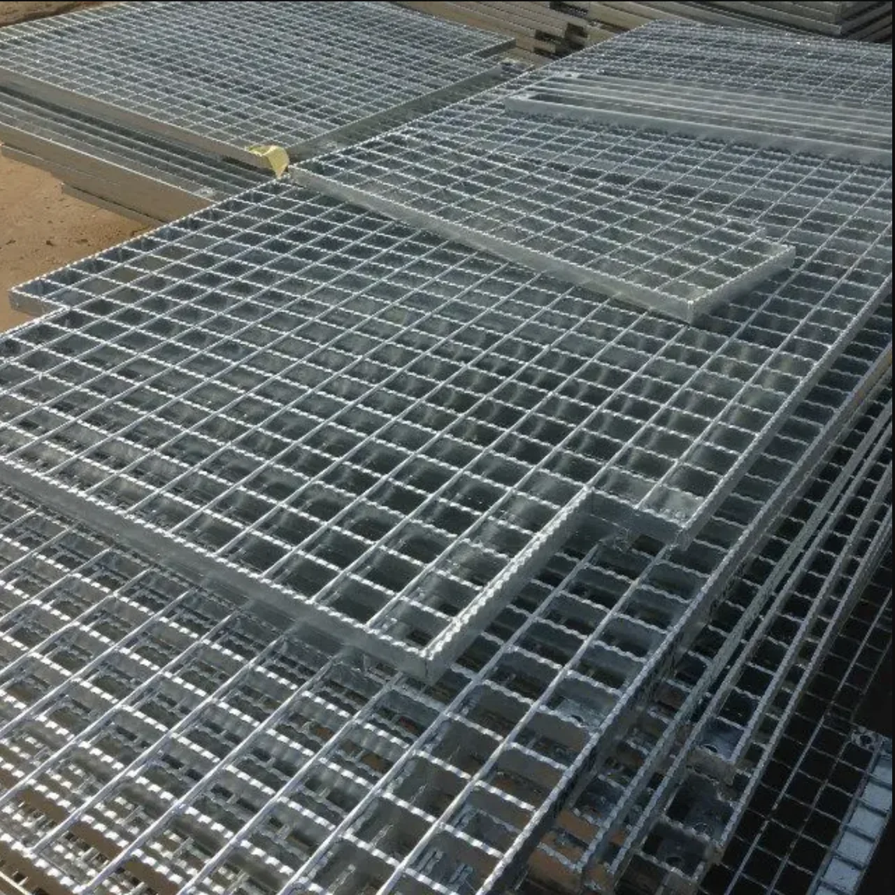 Galvanized steel grating platform, metal flooring walkway, hdg bar mesh ...