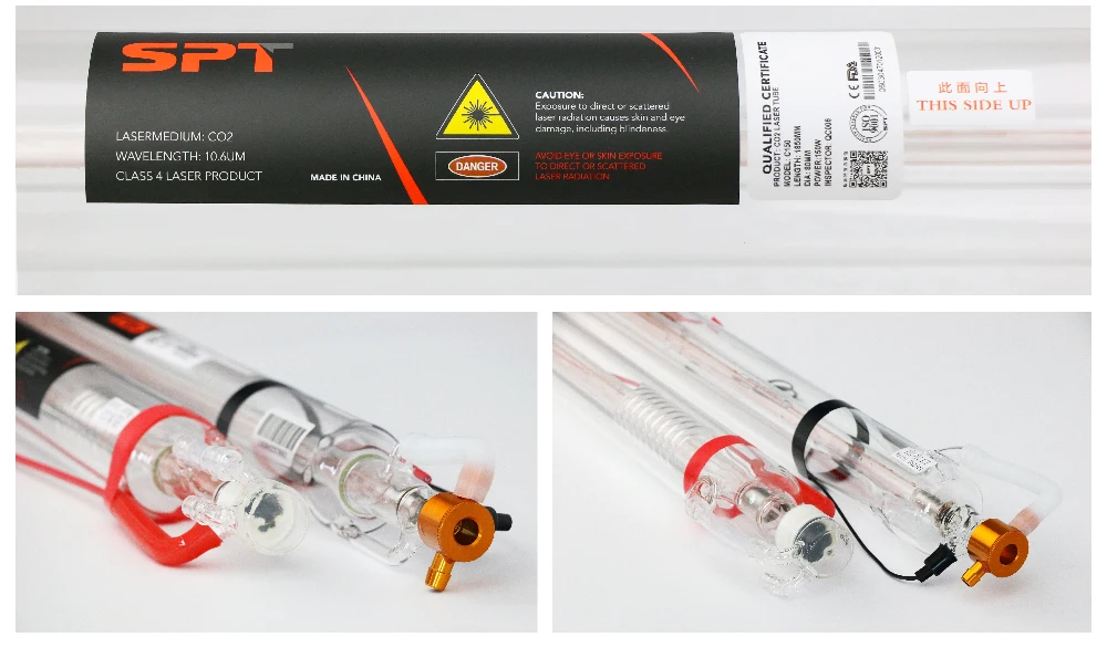 SPT Factory Direct 30W-150W CO2 Laser Tubes for Laser Cutting Machines ...