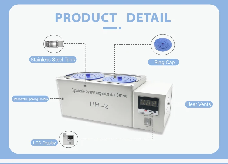 HH-8 Magnetic Stirring Water Bath - 24L Stainless Steel