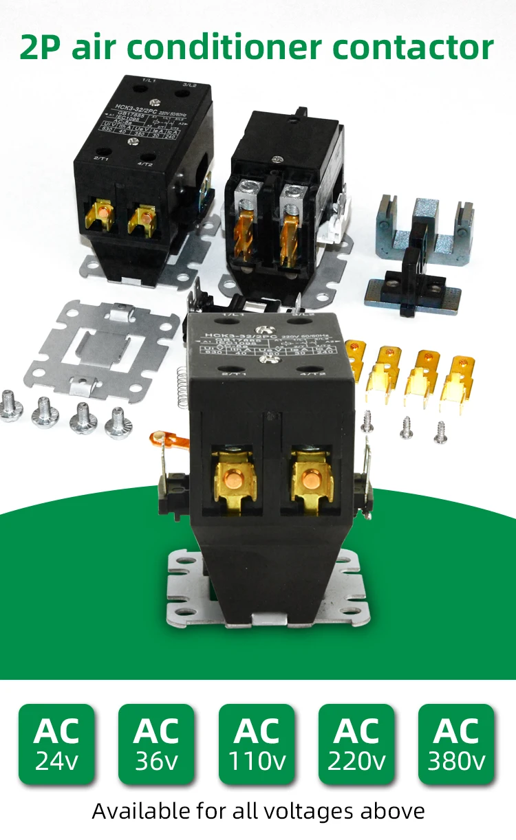 Air Conditioner Ac Contactor Dp Contactor Magnetic Air Conditioning Contactor Cjx9-25/2p - Buy ...