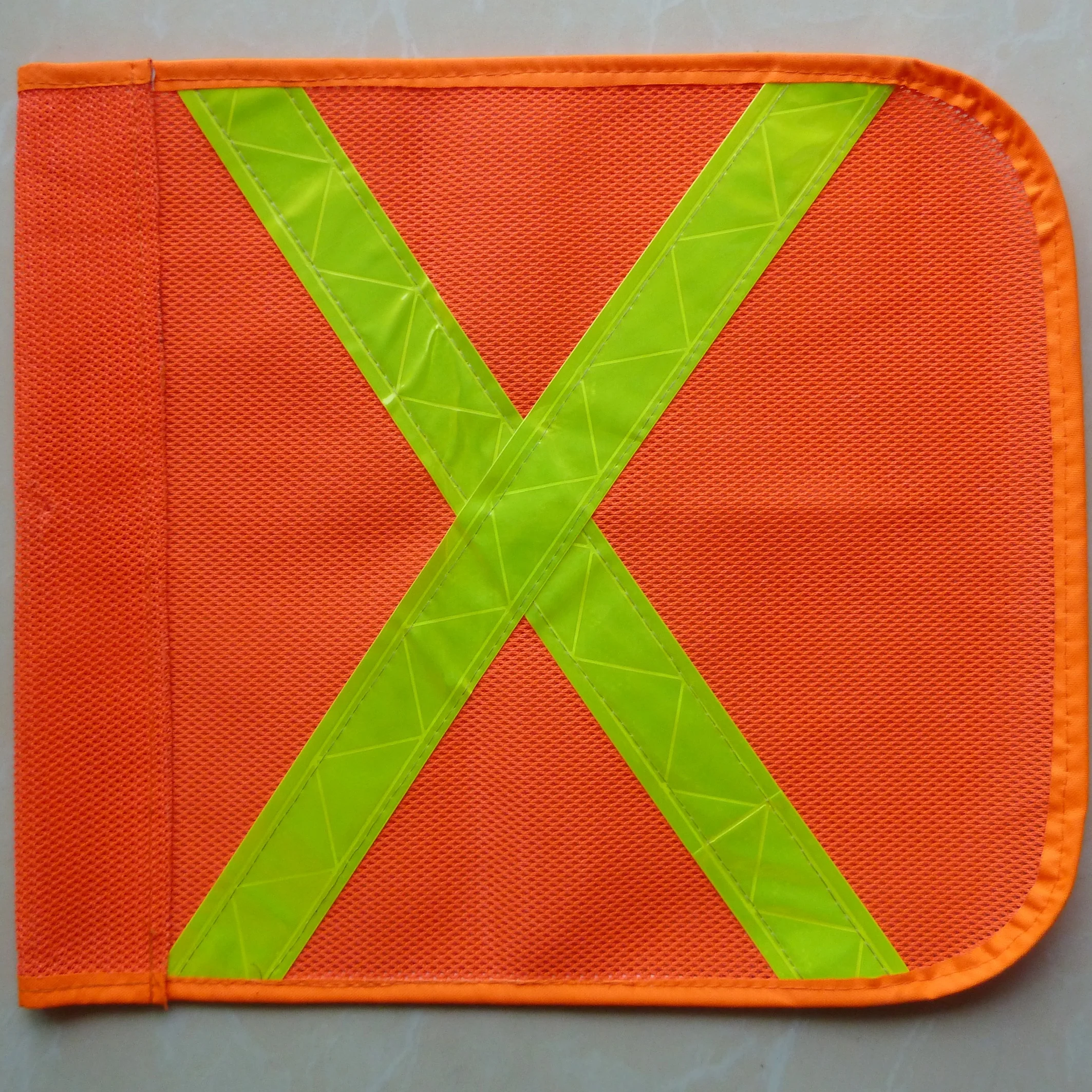 Orange Mesh Warning Caution Safety Flag X Shape Gold or Silver PVC ...