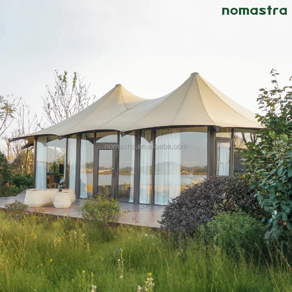Luxury Modular Tent Cabin with Glass Door Modern Glamping Tent with ...