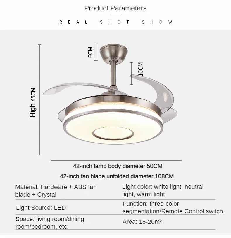 Modern Low Remote Control Smart Invisible Fan For Bedroom Indoor ...