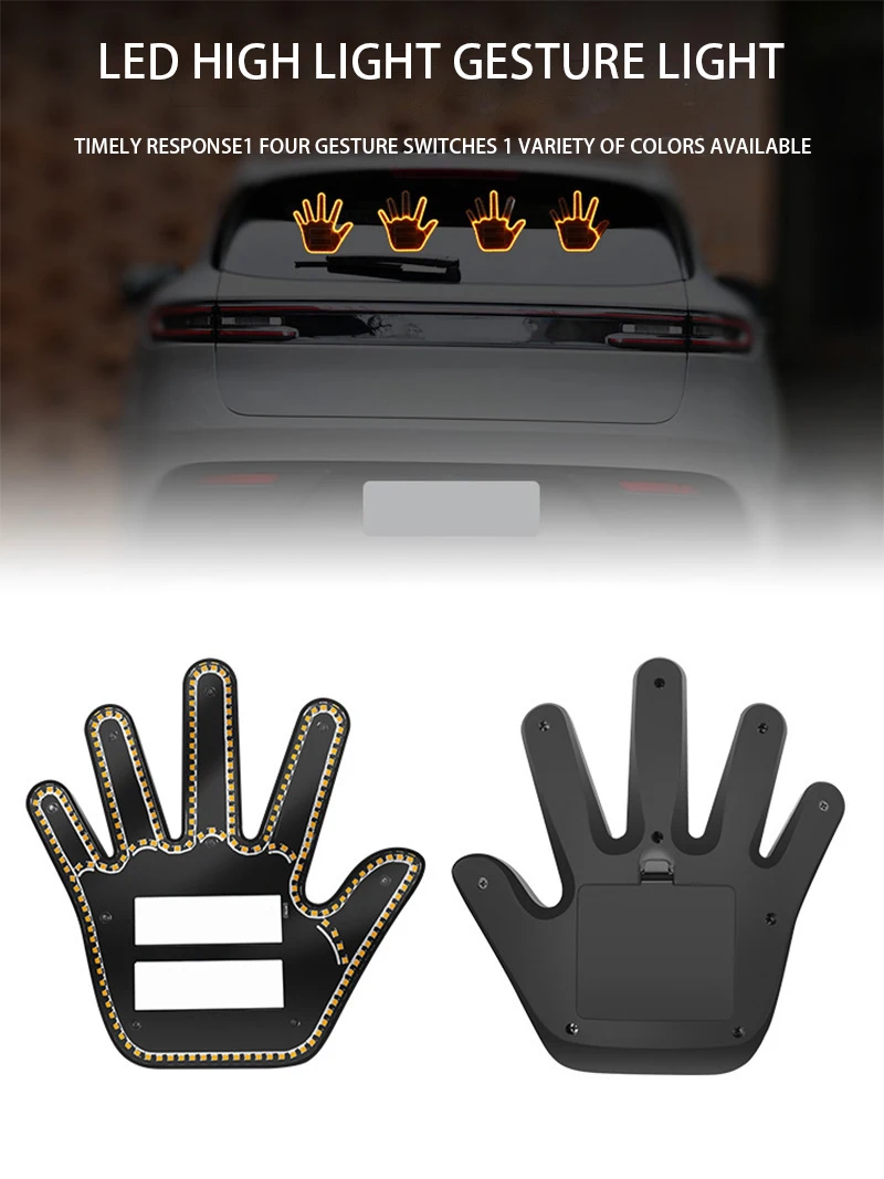 Factory Car Decoration Middle Finger LED Light Universal Car Window Car ...