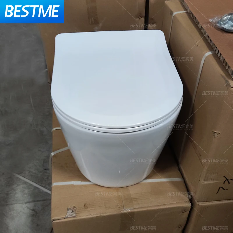 European Bathroom White Color Round Shape Luxury Ceramic Wall Mounted ...