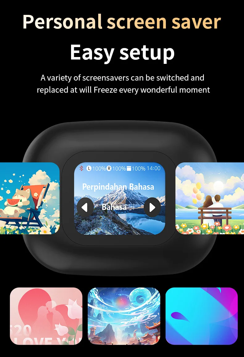 A16 Mini PRO True Wireless Earbuds with OLED Display, ANC, Touch Screen ...