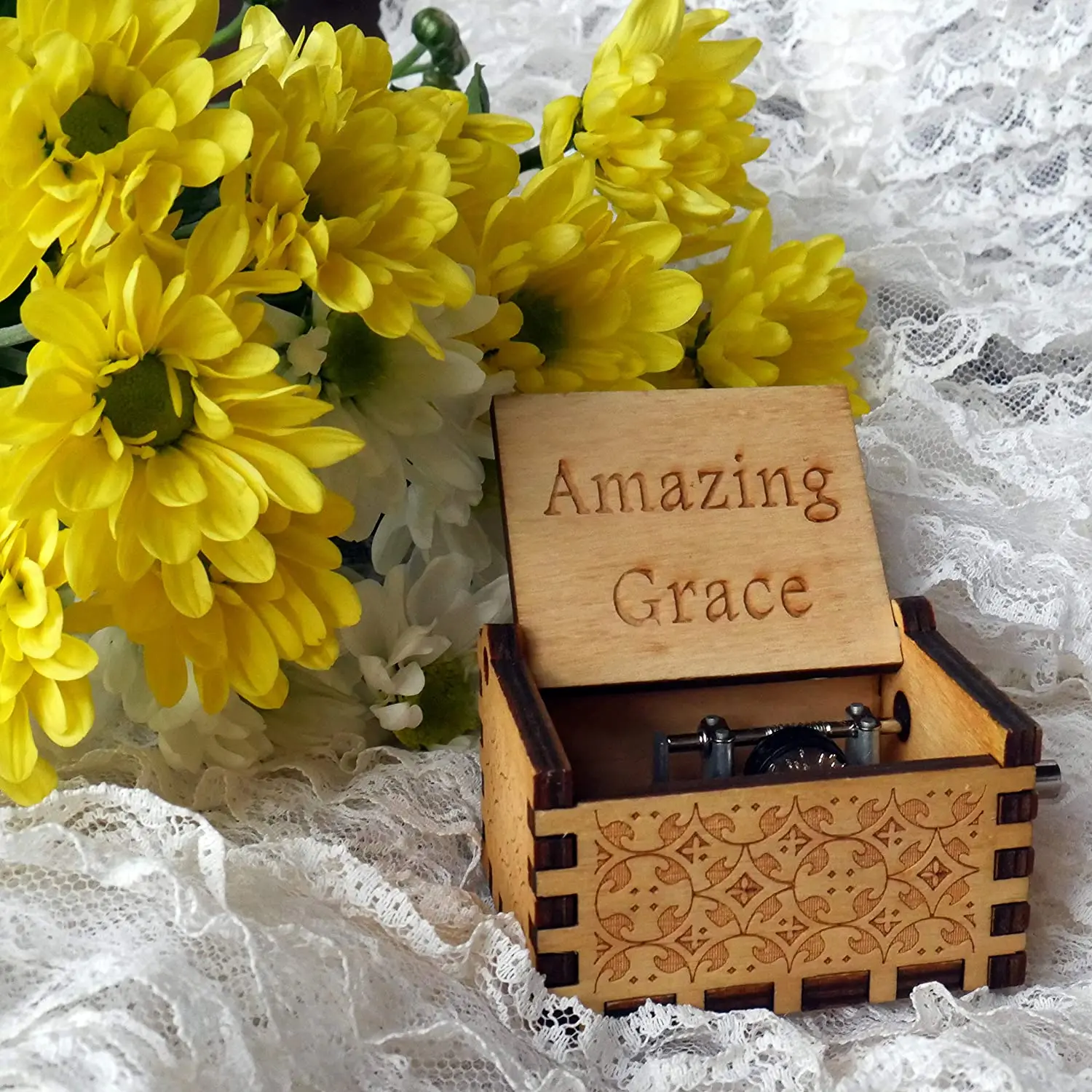 Small Amazing Grace Wood Music Box Gifts For Christian Women & Men ...