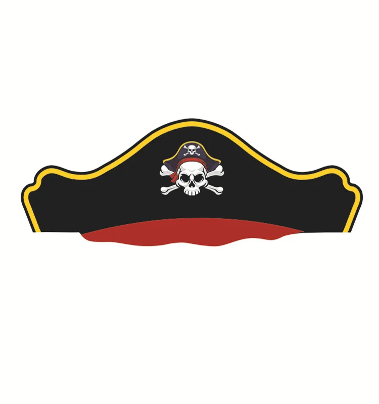 Funny Party Caribbean Paper Pirate Hats - Skull Print