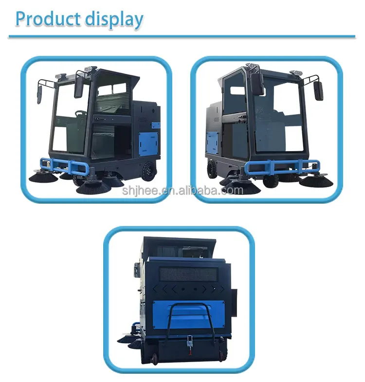 Road Sweeper Machine Sj1900 Electric Floor Sweeper With Fog Cannon ...