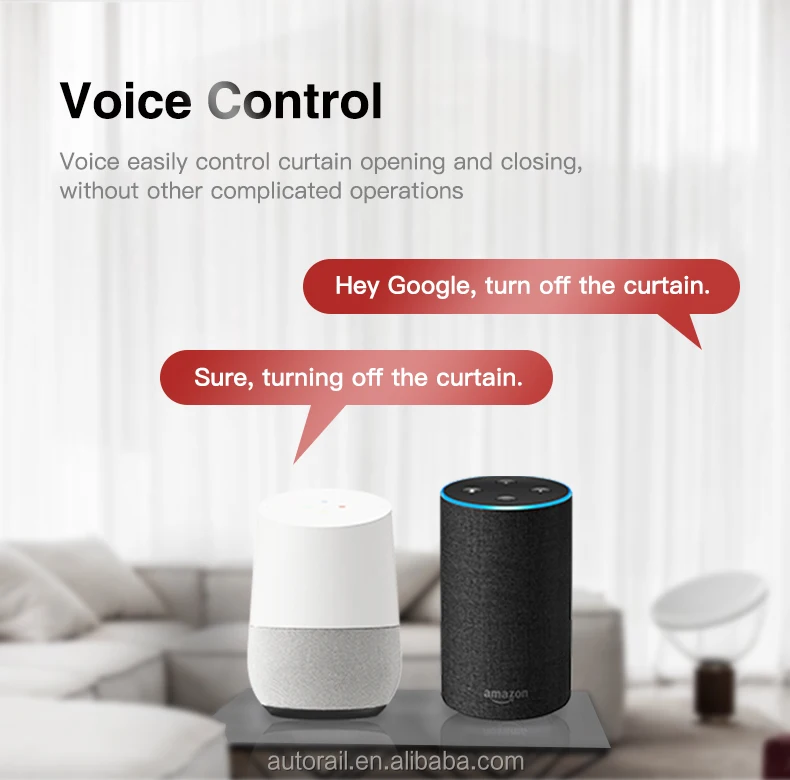 Autorail Electric Curtain Motor Use Tuya App Home Automation Electric ...