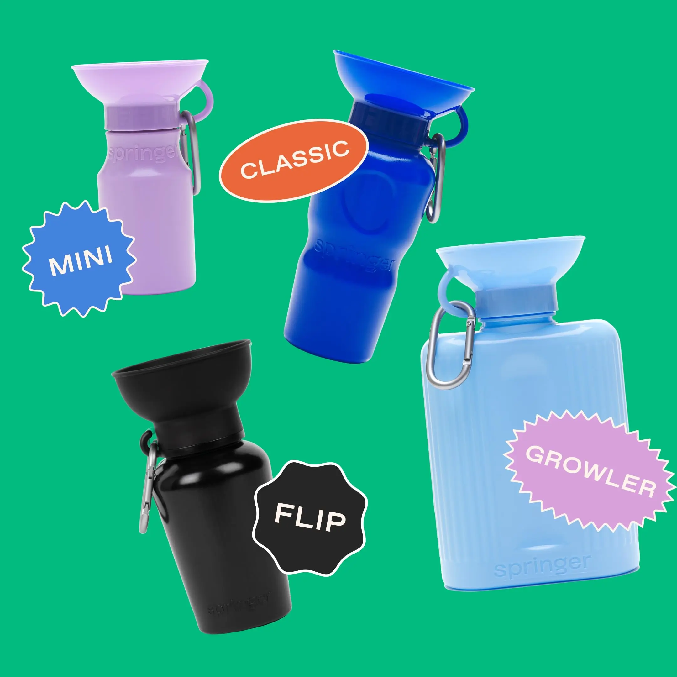 Springer Dog Water Bottle Portable Leak-proof Squeez Travel Water ...