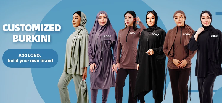 Muslim Burkini Women Waterproof Swimsuit - Tan Through