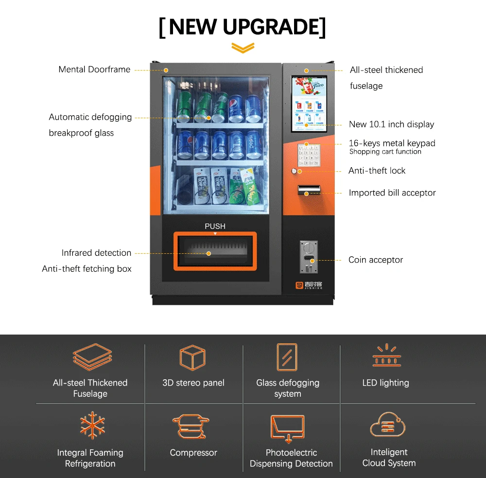 JSK Small Mini Combo Vending Machine - Efficient Snack & Drink Dispenser