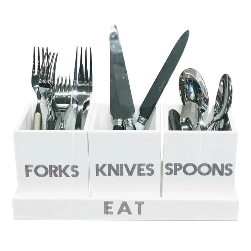 Wave Gold Acrylic Cutlery Display Holder Custom Modern Swivel Design ...