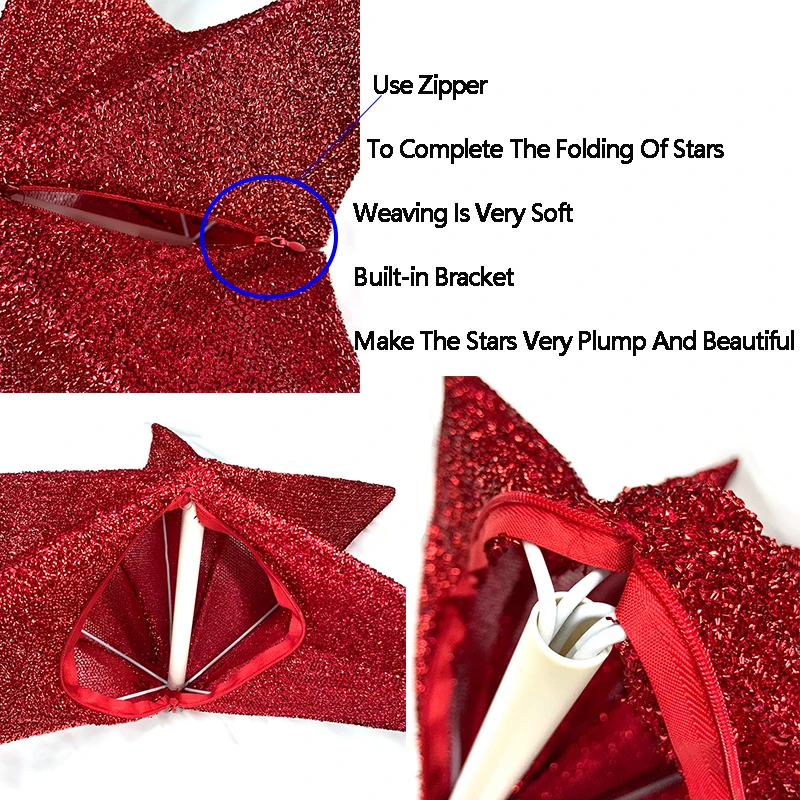 Xmas Decoration Ornament Fold Hanging Christmas Star Christmas ...