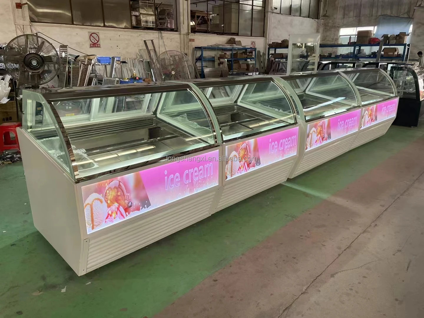 Italian Design Commercial Curved Glass Showcase Competitive Price 12 ...