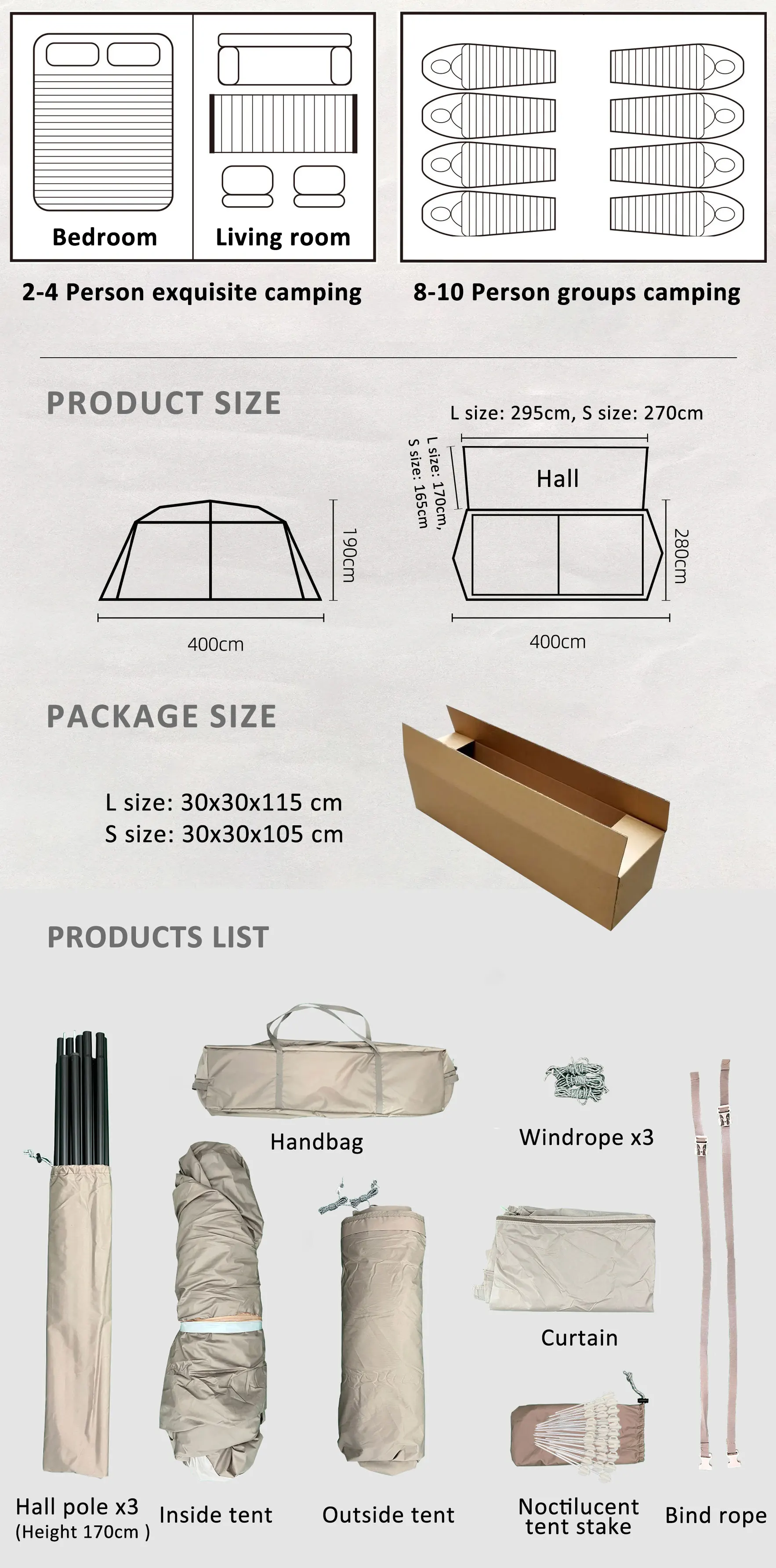 GOFUN Outdoor Camping Tents - Durable, Waterproof, and Spacious