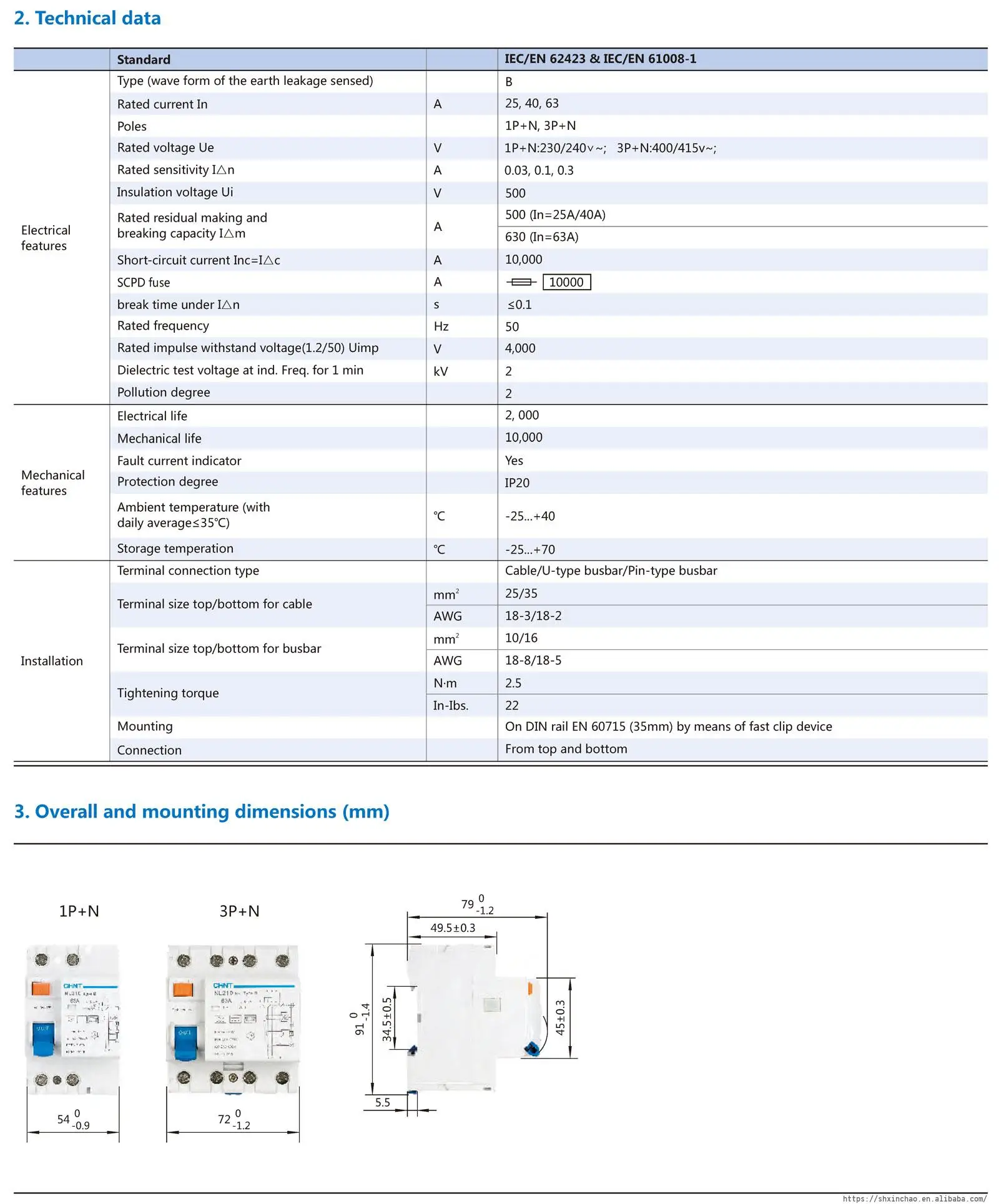Chint NL210 Type B RCCB - Reliable Residual Current Protection