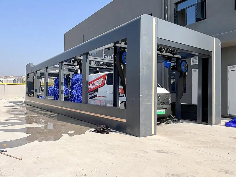 Monorail Tunnel Car Wash: Rail-guided System with Multiple Cleaning ...