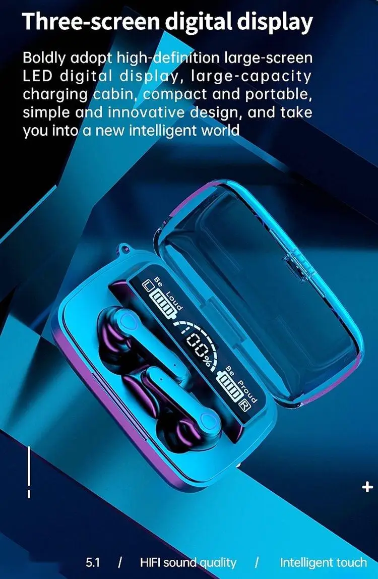 Audifonos M19 Tws Bt 5.1touch Waterproof Led Display Sport Headset Hifi ...