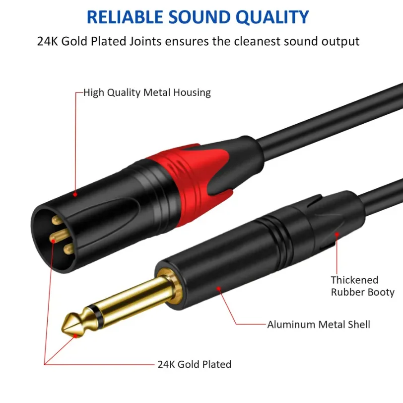 2 RCA Male to 2 XLR 3-Pin Male Stereo Audio Cable 2rca to 2XLR Double ...