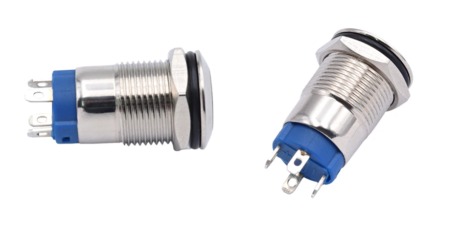 Flat Stainless Steel Switch - 12mm Momentary Latching