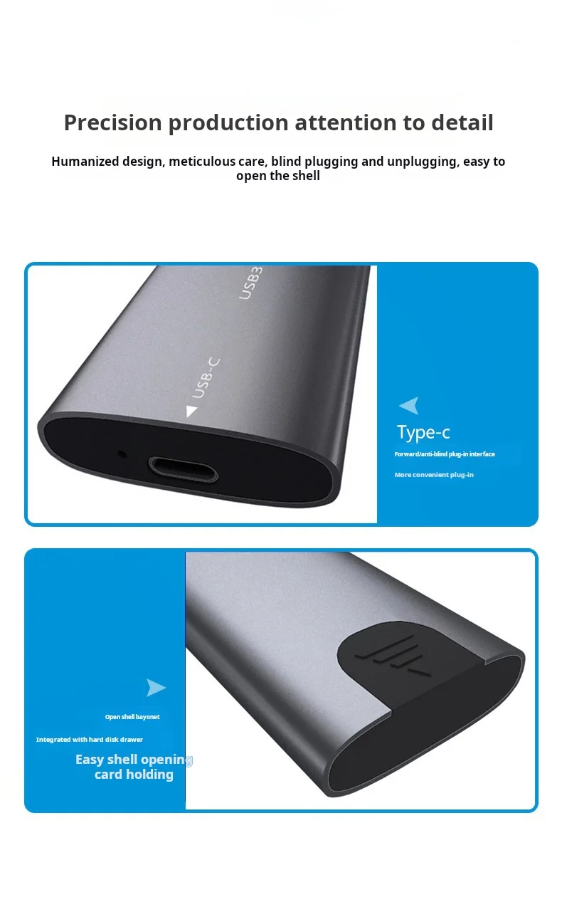 Aluminum Heat Cooling Case for M.2 SSD - 10gbps USB3.1