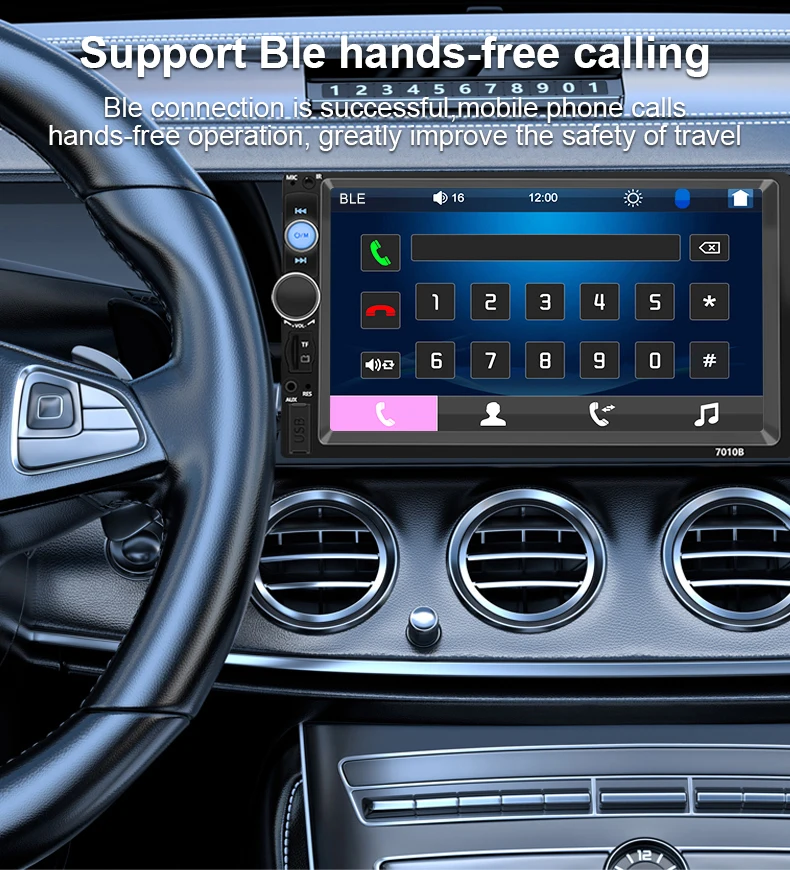 7 Inch Stereo Aux Radio with MP5 Multimedia Player & Android Auto