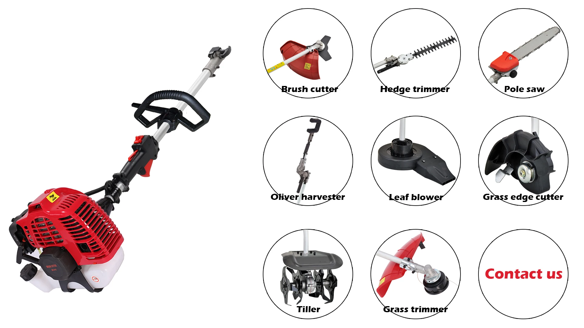 4 In 1 Multi Function 62cc Garden 3t Metal Blade Grass Brush Cutter ...