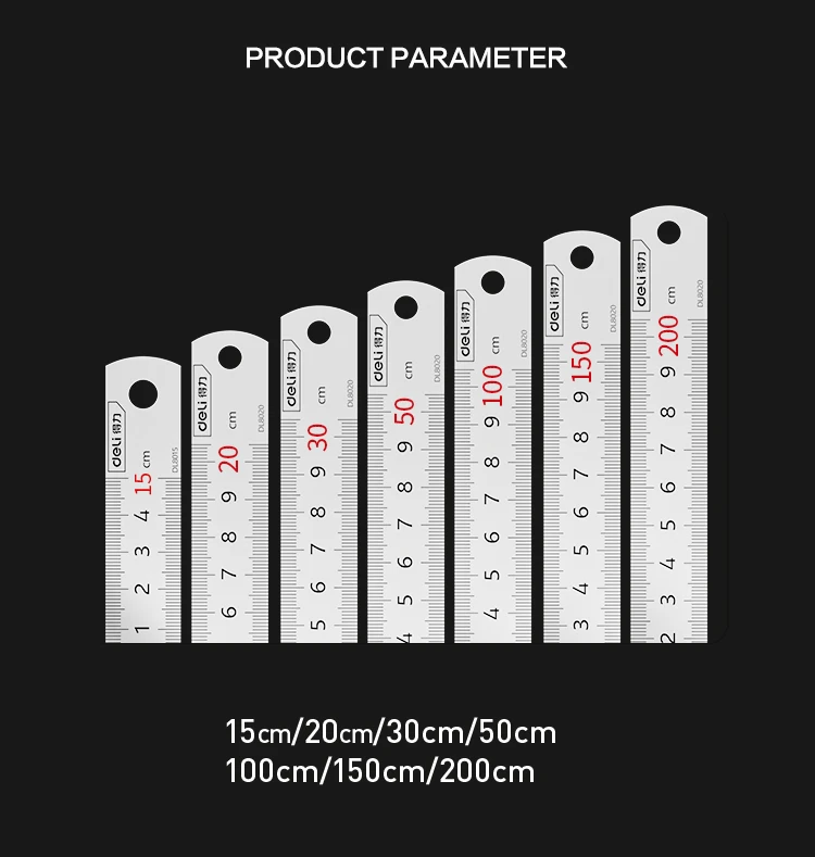 Wholesale Photo Etching Stainless Steel Ruler 15cm-2m
