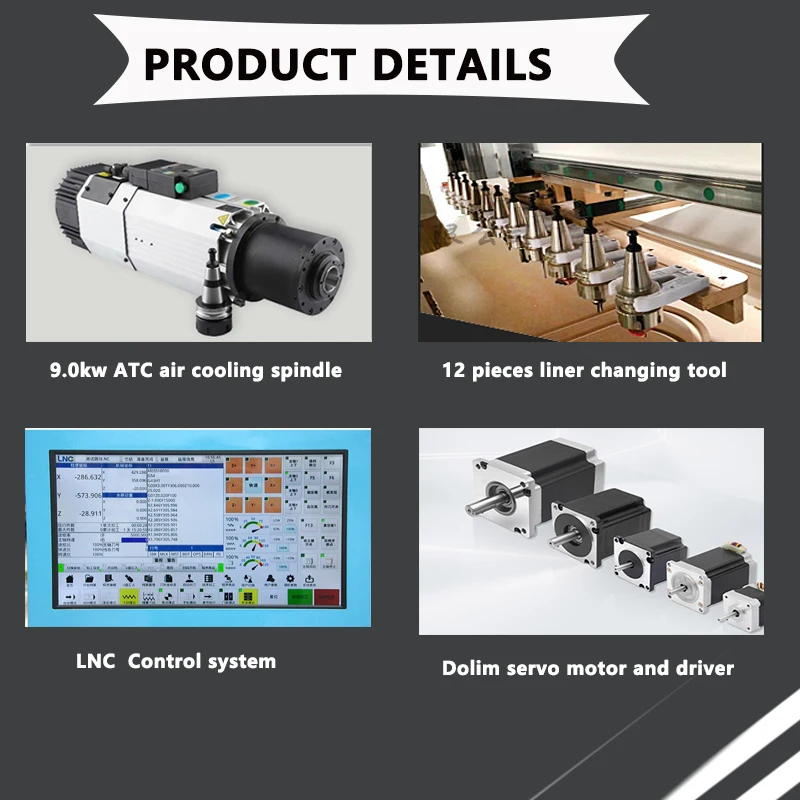 Heavy Duty Linear Auto Tool Changer Wood Cnc Router Woodworking Machinery For Wood Furniture ...