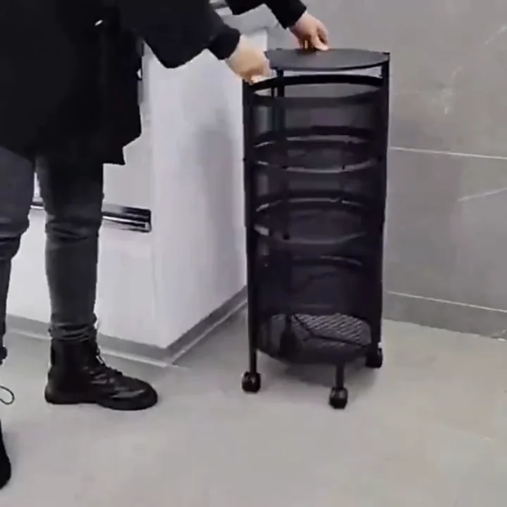 2 Layer Rotating Vegetable Rack Household Round Basket Cylindrical ...