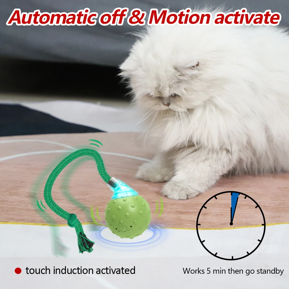 Interactive Cat Toy - Rechargeable & Motion Trail Fun