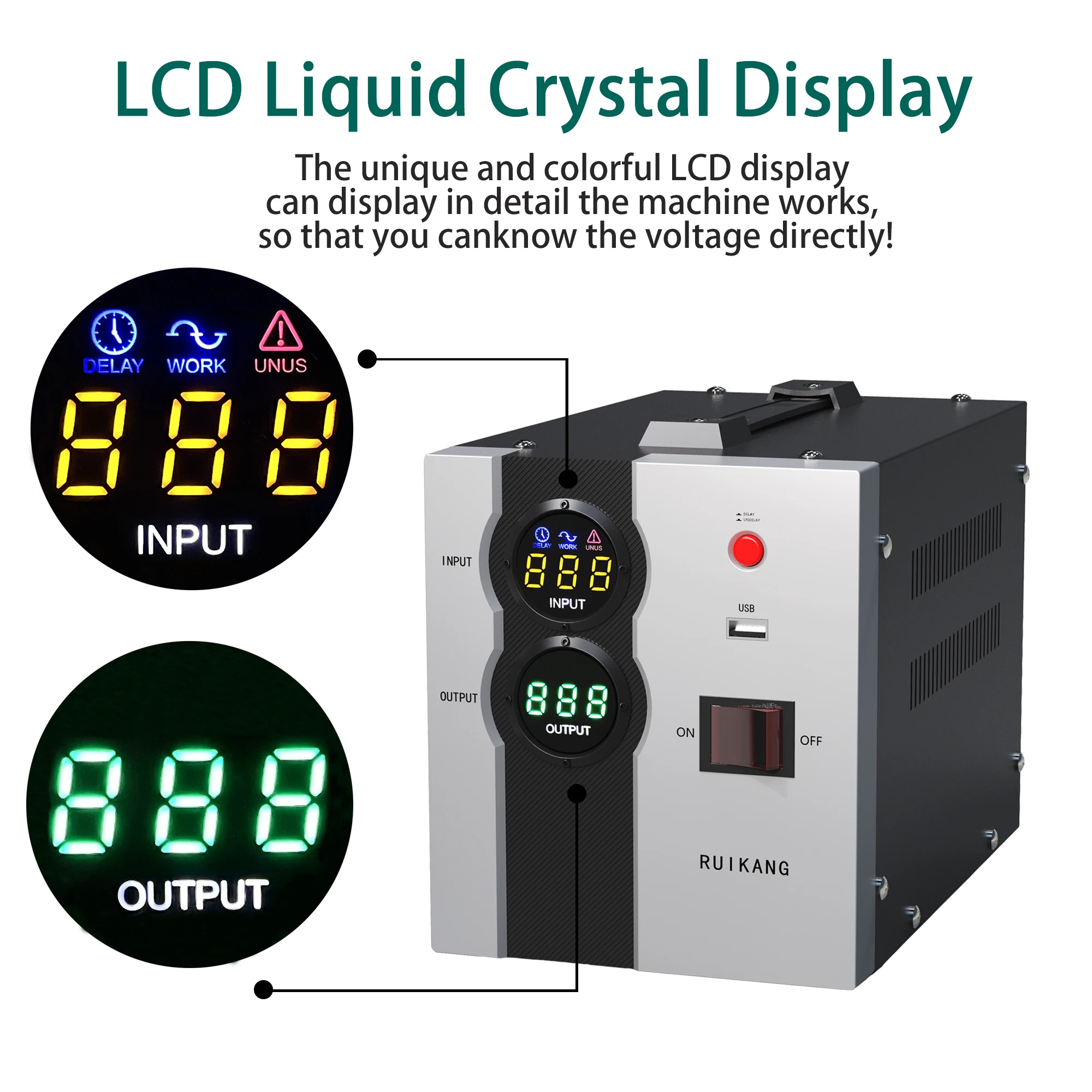 220V AC Single-Phase Relay Control Voltage Stabilizer with LCD Display ...