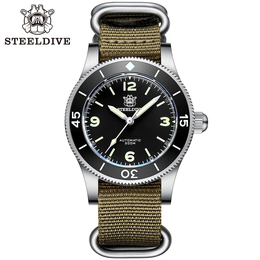 SD1952 Steeldive Mens Dive Watch - 300M Water Resistant, Ceramic Bezel ...