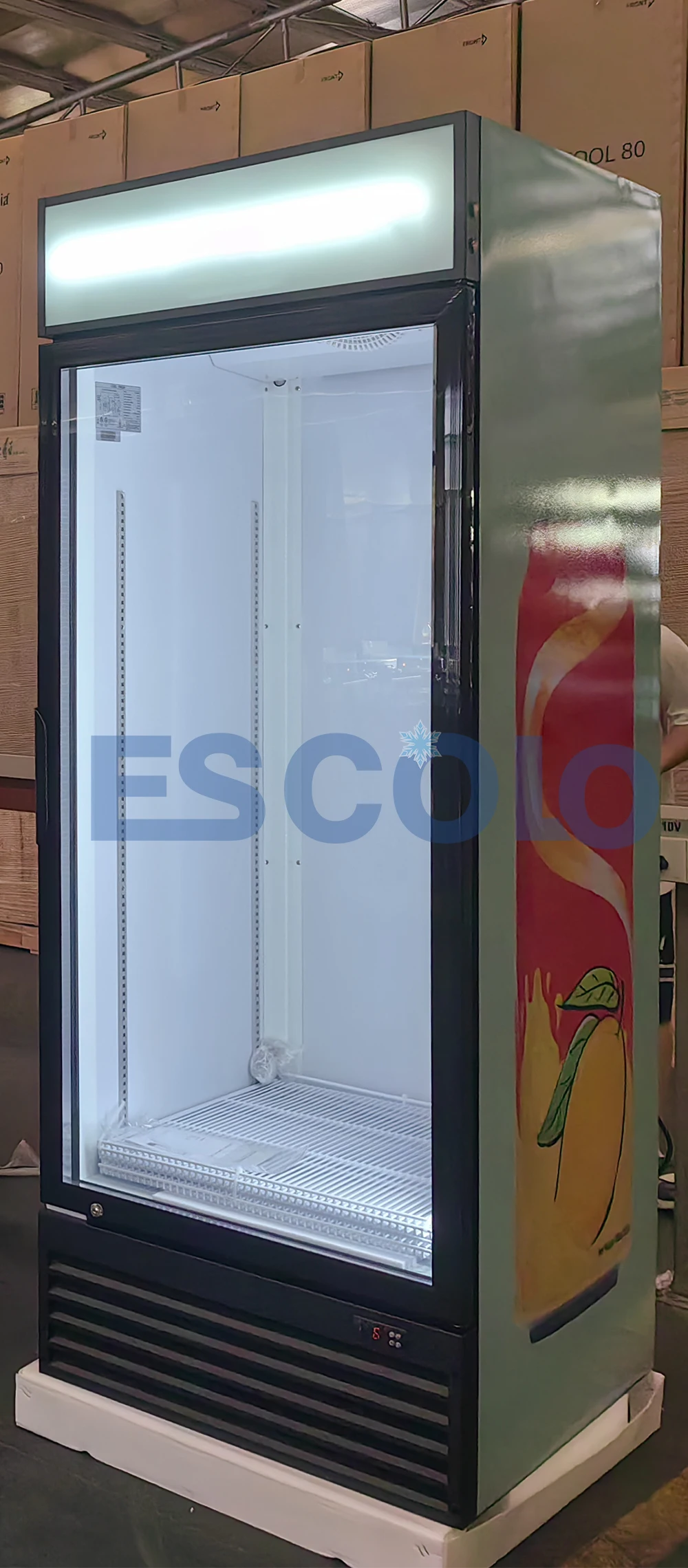 Supermarket Drinks Cooler Commercial Glass Showcase Upright Display ...