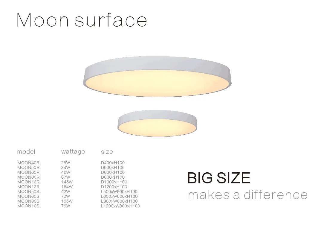 Modern Full Moon Series Round Shape Aluminum Installation Indoor Home ...