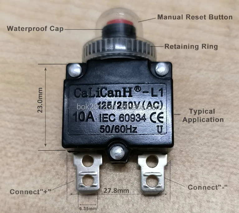 Miniature Mini Overload Protector Reset Push Button 5amp 10amp 15amp ...