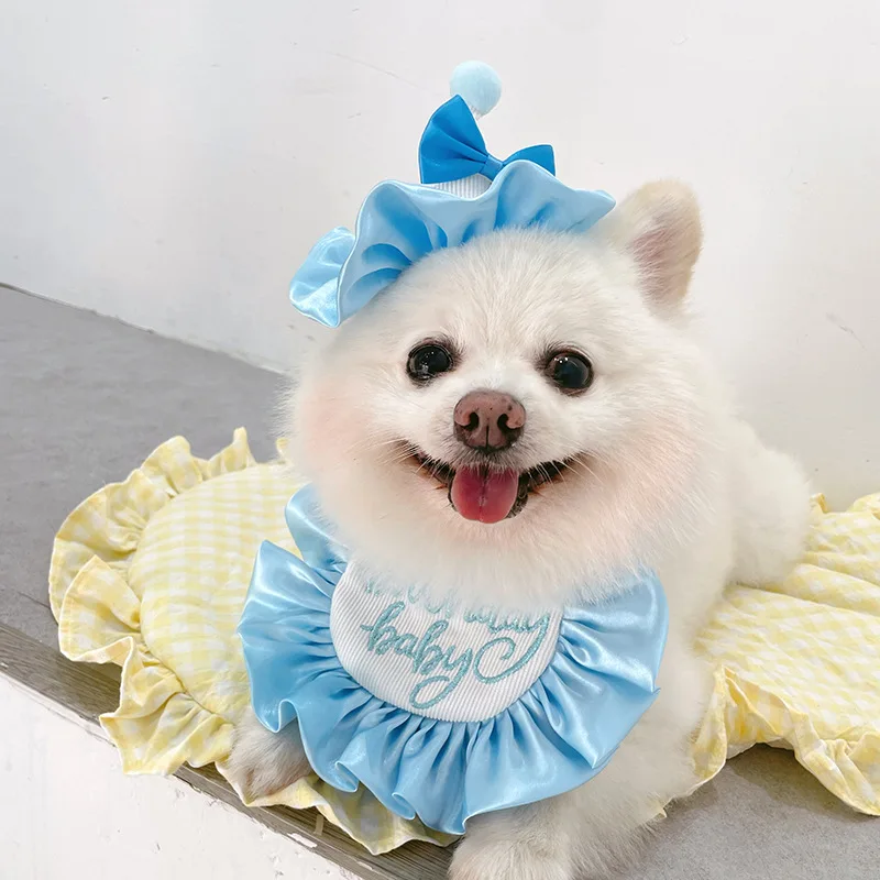 Pet Bibs Dog Scarf Luxury Embroider Cat Collars Dog Clothes Neck ...