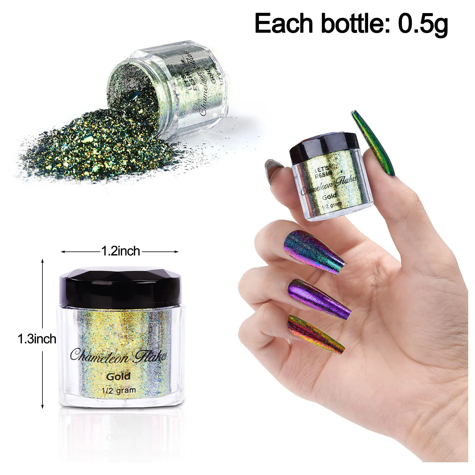 Cosmetic Chameleon Flake Color Shifting Effect Nail Chrome Holographic ...