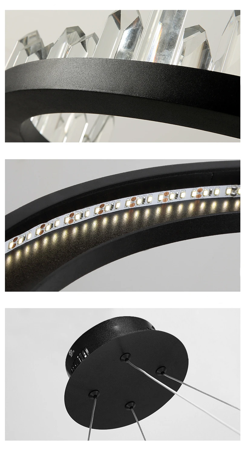 Modern Chandelier Lighting Led Chandler Light Crystal Pendant Lamp For ...