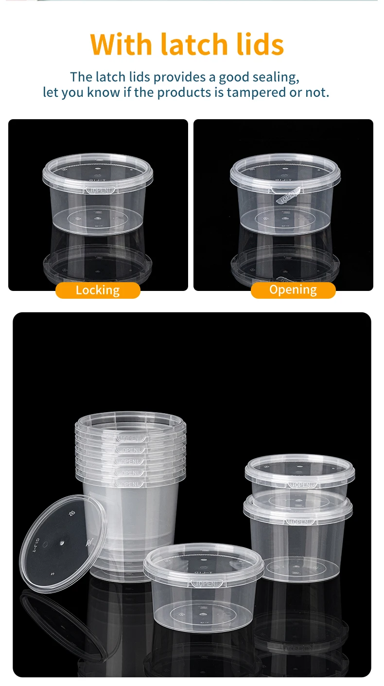 DG Round Disposable Food Container With Lid - Microwavable, Stackable ...