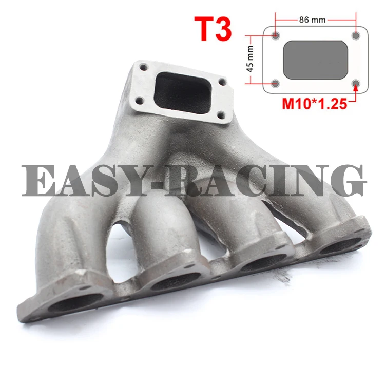 Turbo Cast Iron Exhaust Manifold for Honda Civic 88-00, T3 Flange, OEM