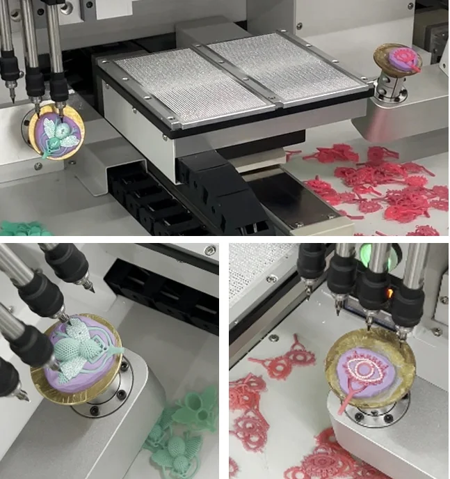 4 Heads Automatic Double Station Jewelry Stone Setting Machine